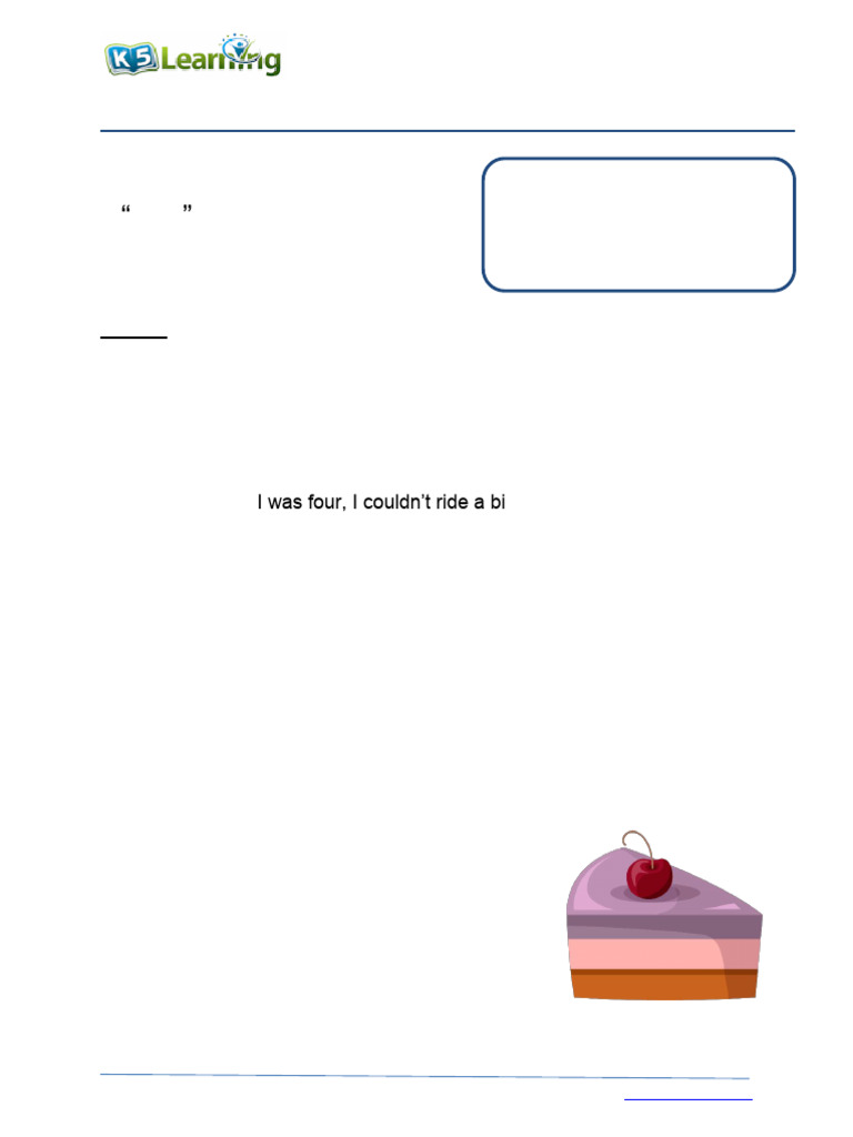 Grade 4 Helping Verbs Can Could B | PDF