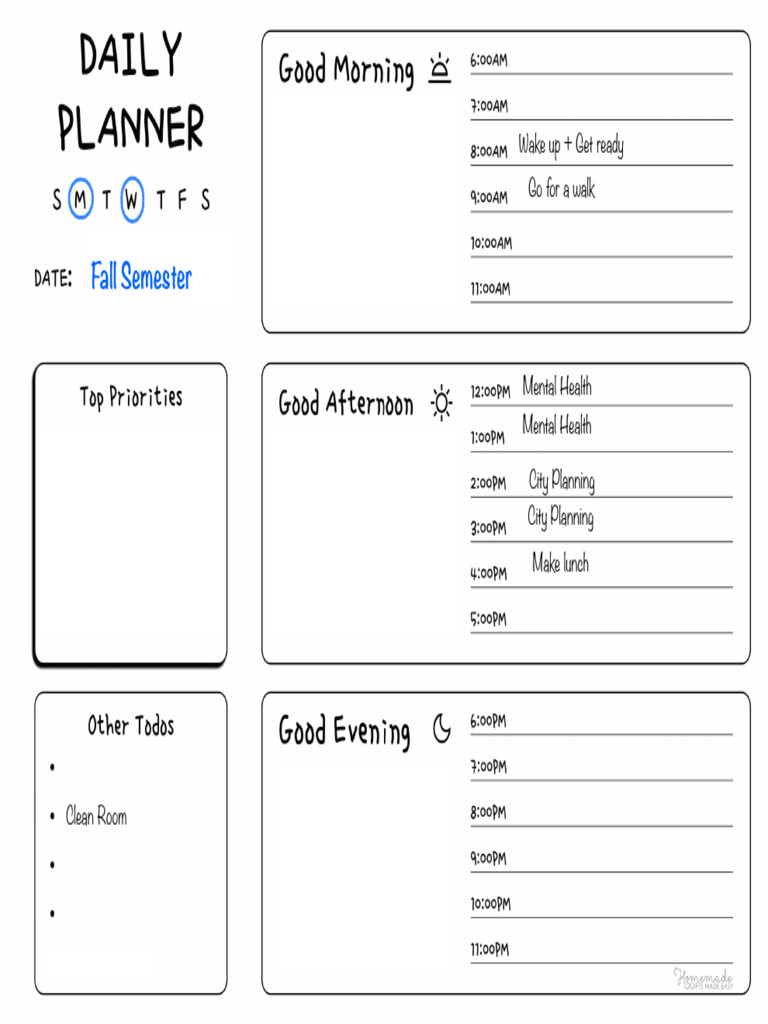 Daily Planner Template Landscape Daytime Sections Copy | PDF Daily Planner Template Landscape Daytime Sections Copy | PDF