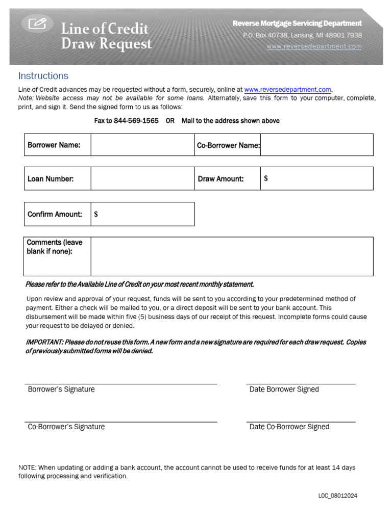 Reverse Mortgage Draw Guide | PDF