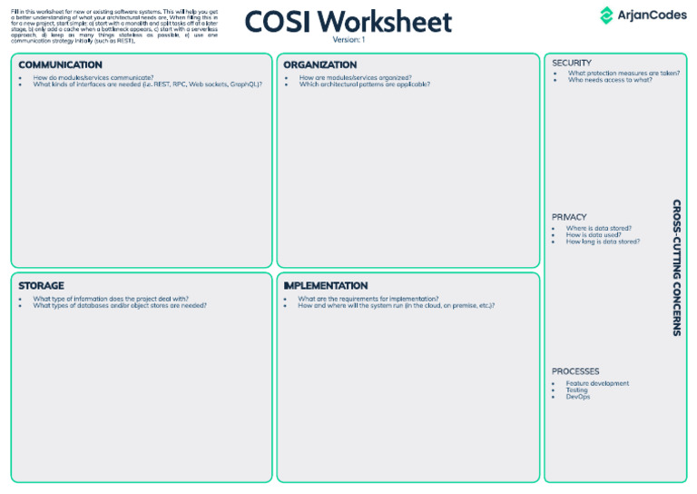 COSI Worksheet | PDF