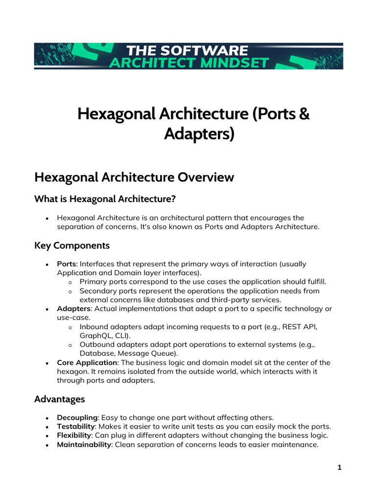 02 02 Hexagonal Architecture | PDF | Databases | Systems Architecture