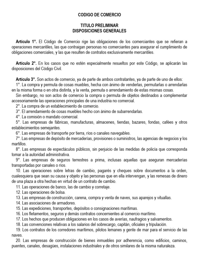 Disposiciones del Código de Comercio | PDF | Comercio | Seguro