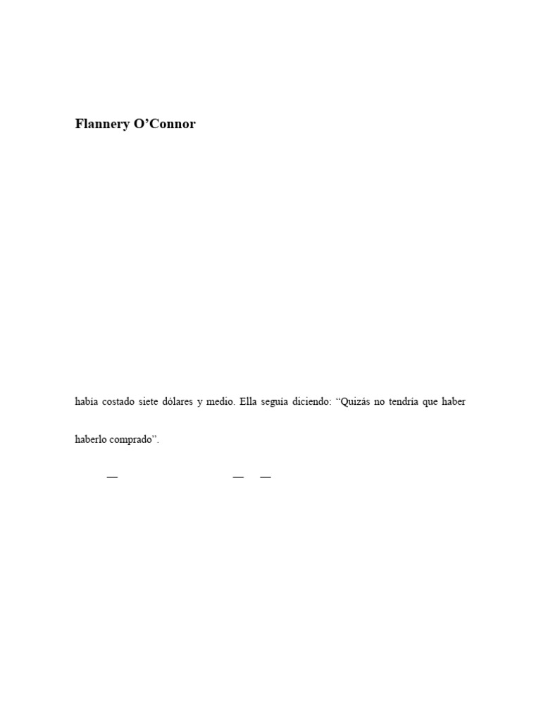 Todo Lo Que Asciende Debe Converger, Flannery O'Connor | PDF