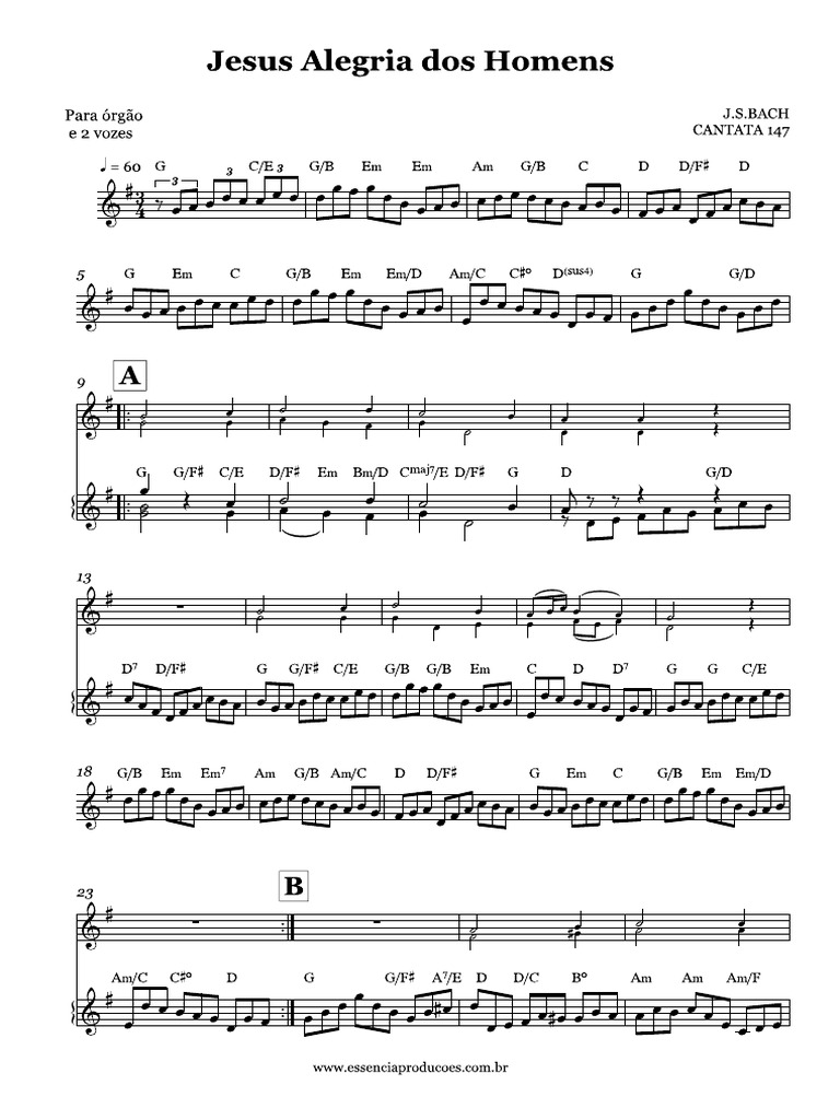 Jesus Alegria Dos Homens | PDF