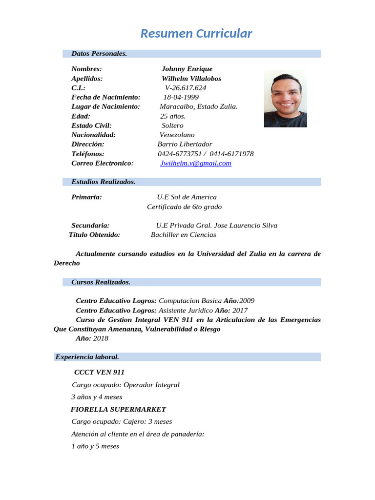 Curriculum Johnny | PDF