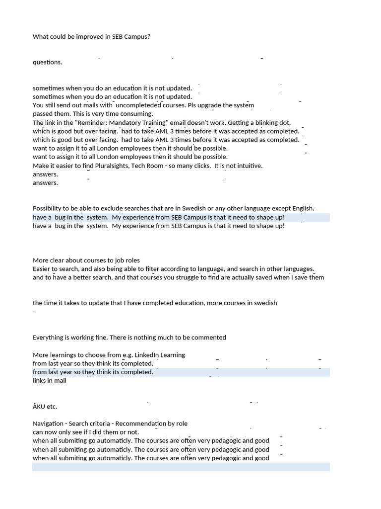 SEB Campus User Survey - Astos | PDF | Cyberspace | Software