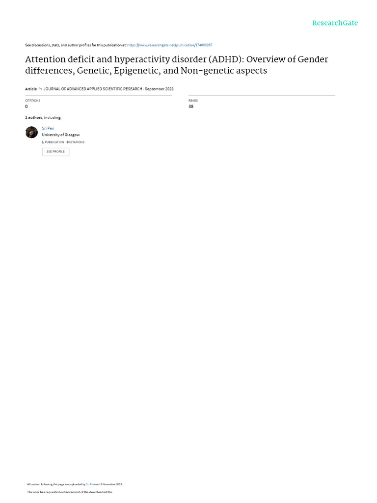 Attentiondeficitandhyperactivitydisorder ADHD | PDF | Attention Deficit ...