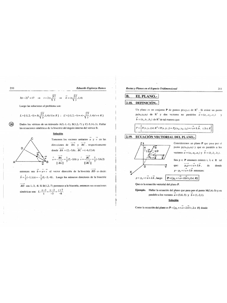 MATERIA PLANO Geometría Analítica Vectorial en R3 Eduardo Espinoza ...