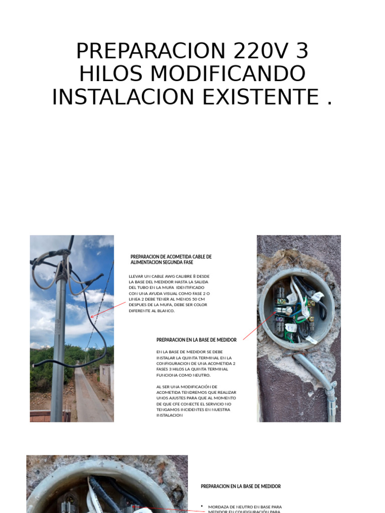 Preparación De Acometida 220v Cfe Pdf