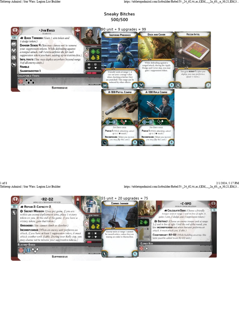 Star Wars Legion List Builder | PDF