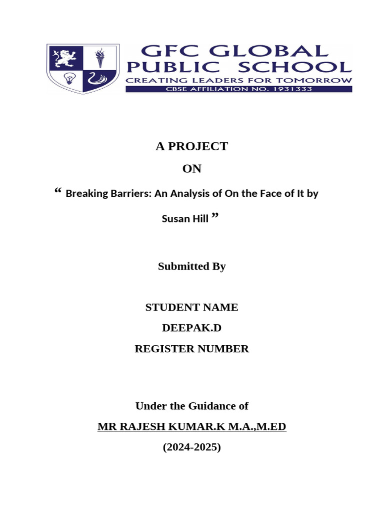 Student Analysis Of Susan Hill Pdf