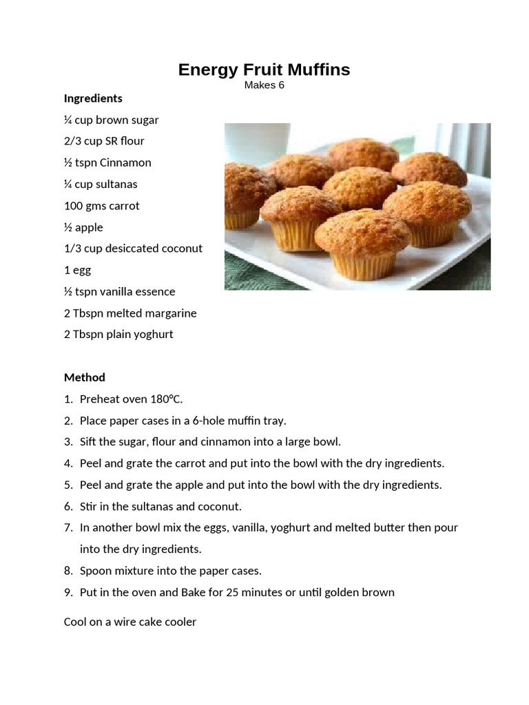 Energy Fruit Muffins | PDF