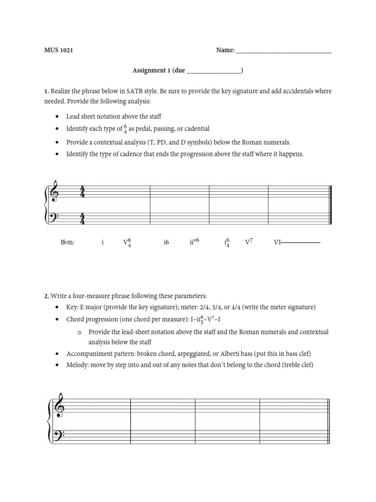 SATB Music Composition Assignment Guide | PDF