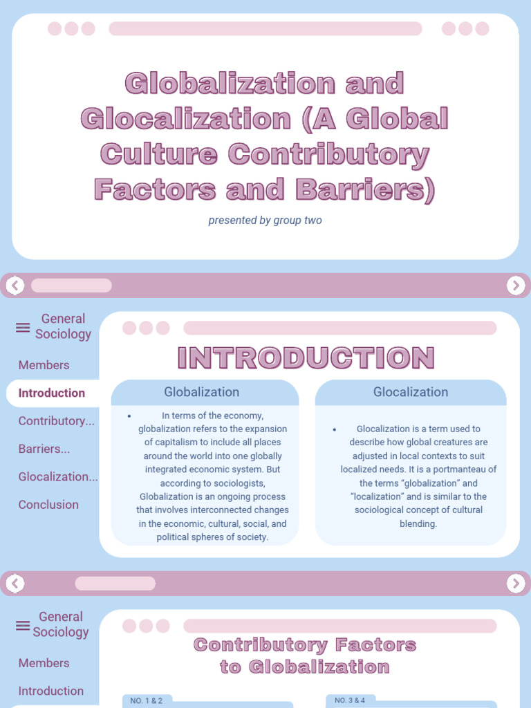 Globalization and Glocalization (A Global Culture Contributory Factors ...