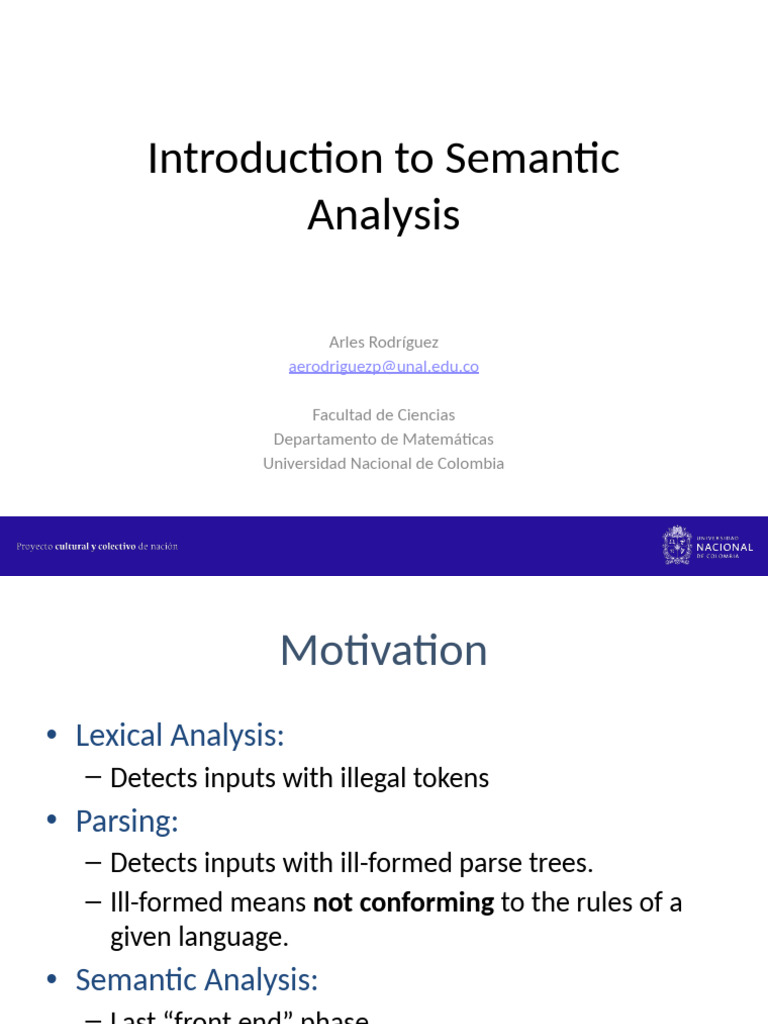 22-Introduction To Semantic Analysis | PDF | Scope (Computer Science) | Parsing