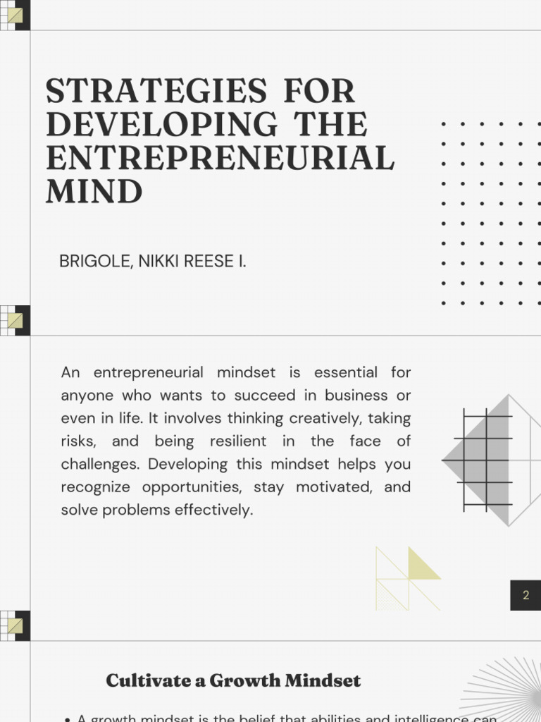 Strategies For Developing Entrep Mind | PDF
