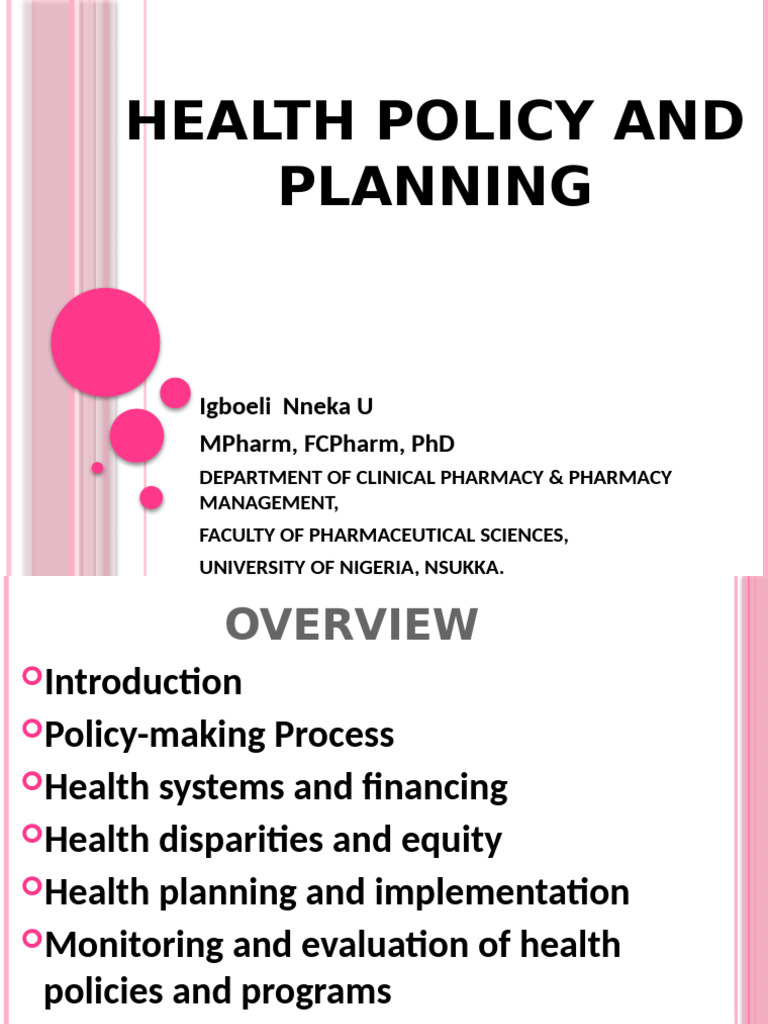 Health Policy and Planning-3 | PDF | Health Equity | Policy