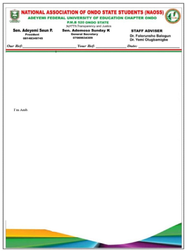 NAOSS AFUED New Executive Announcement | PDF