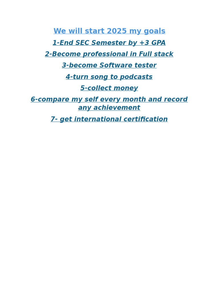 2025 My Goals | PDF