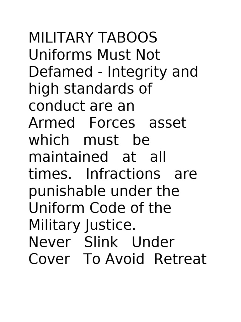 Military Taboos | PDF
