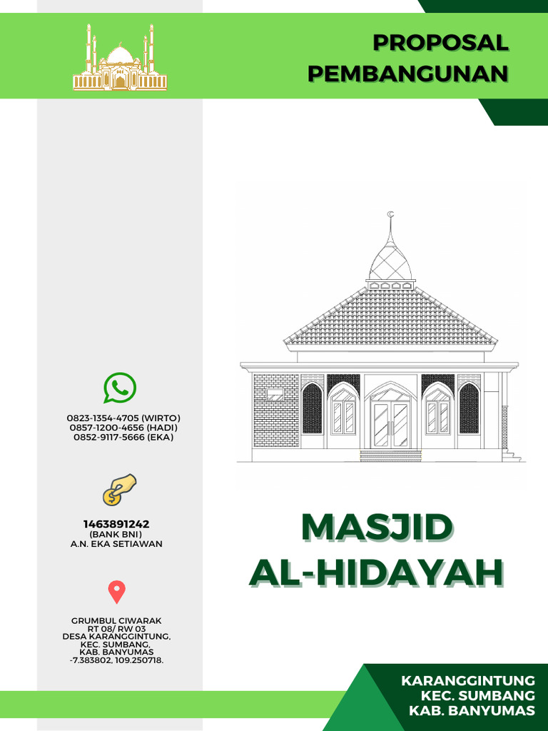 Proposal Pembangunan Masjid Al-Hidayah | PDF