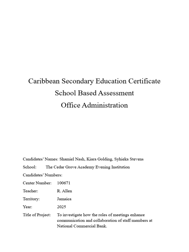 OA SBA (1) | PDF | Survey Methodology | Communication