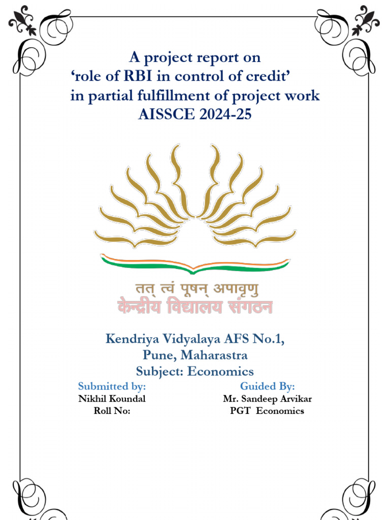 RBI's Role in Credit Control Project | PDF