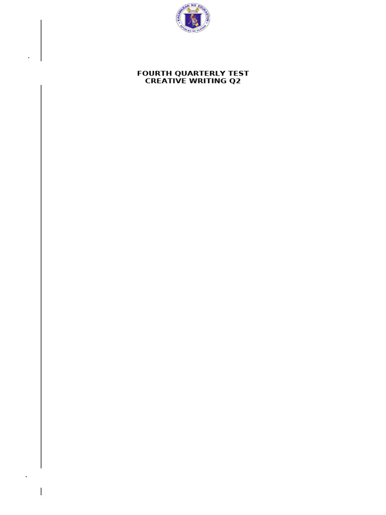 CREATIVE WRITING TEST Q2 With ANSWERS | PDF | Plot (Narrative) | Hamlet