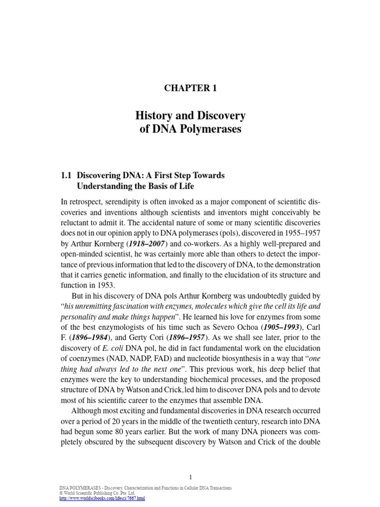Discovery of DNA polymerases | PDF | Nucleic Acids | Dna