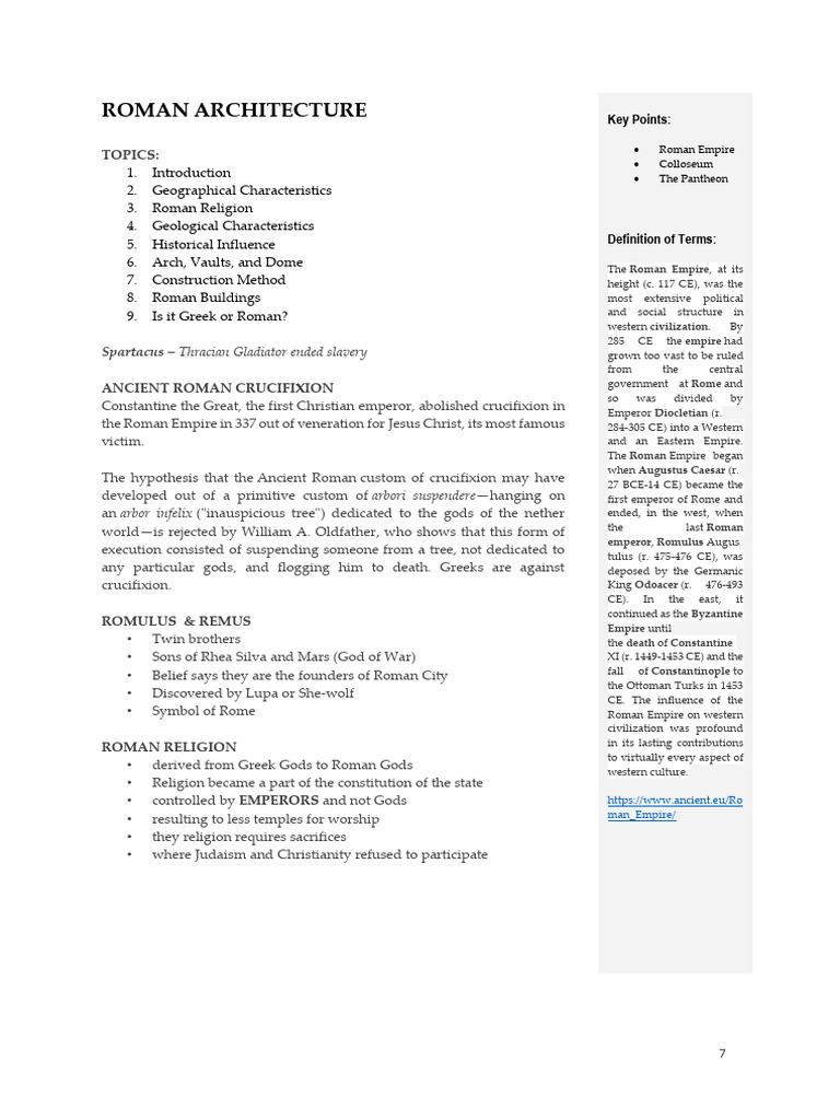 Group 2 Roman Architecture | PDF | Roman Empire | Ancient Rome