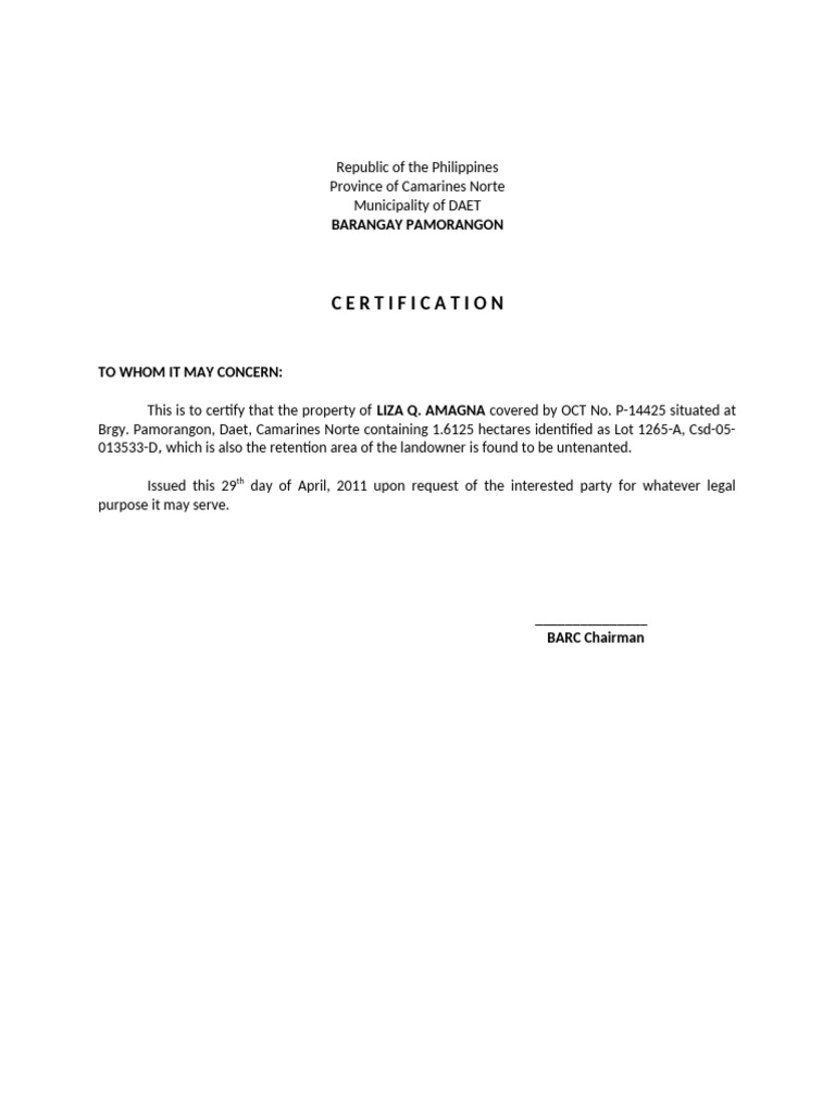 BARC Certification | PDF