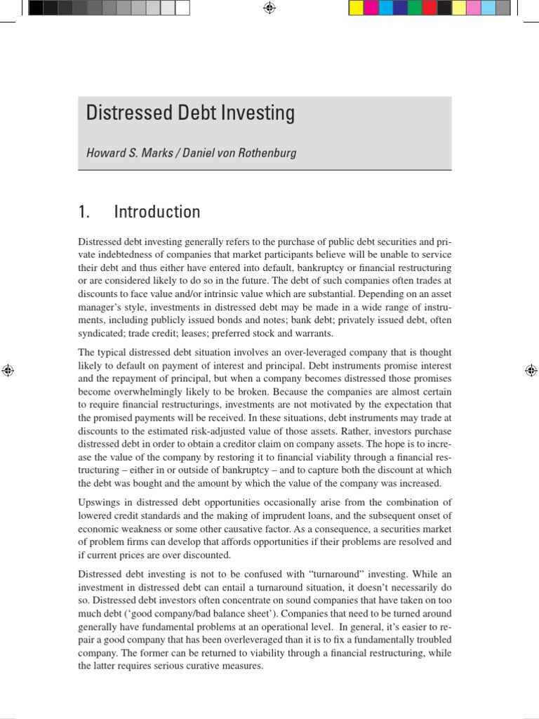 Distressed Debt Investing Strategies | PDF | Bonds (Finance) | High ...