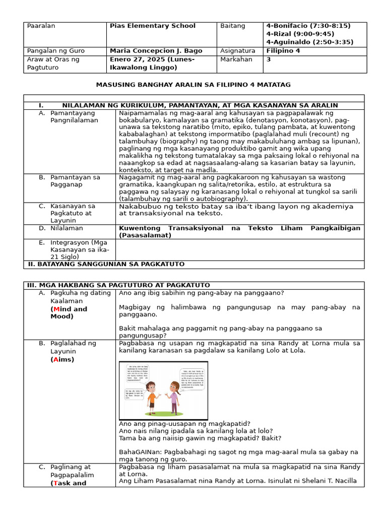 Filipino-Grade-4-Week 8-Q3 | PDF