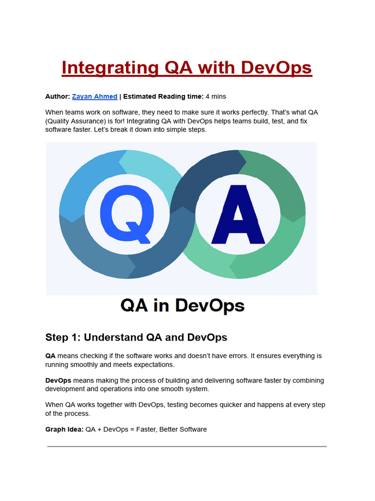 Integrating QA with DevOps | PDF | Software | Software Testing Integrating QA with DevOps | PDF | Software | Software Testing
