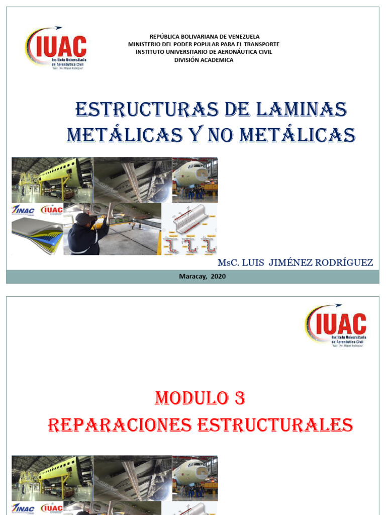 Modulo 3 REPARACIONES ESTRUCTURALES Parte 1 | PDF | Remache | Aluminio