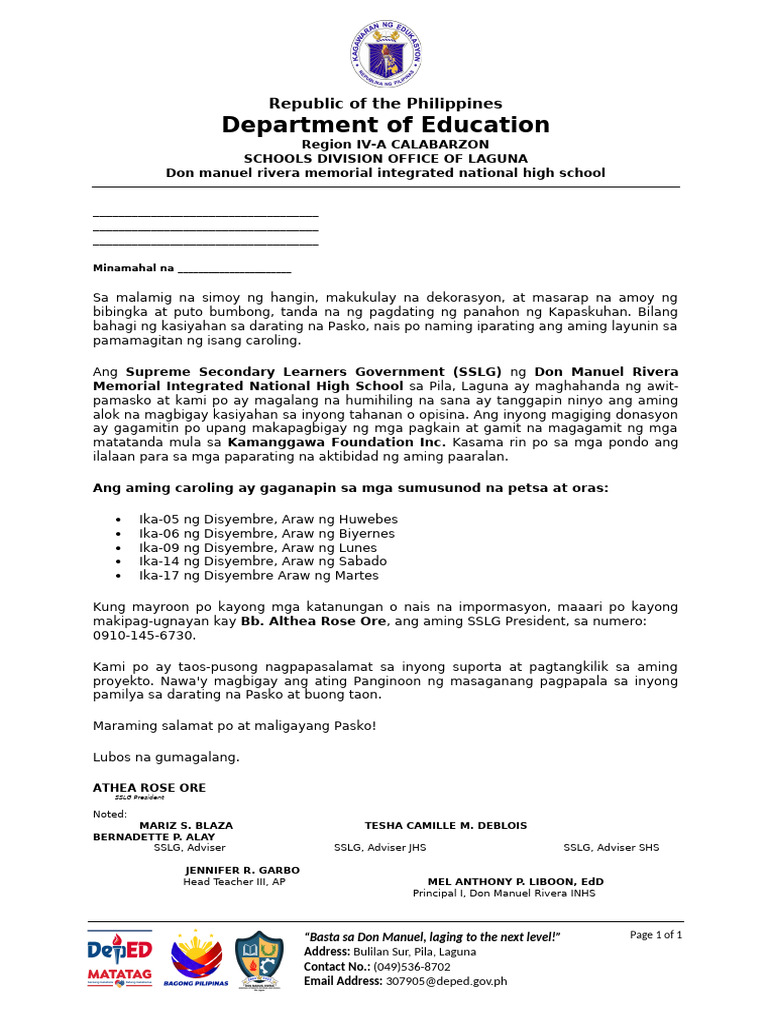 caroling letter | PDF