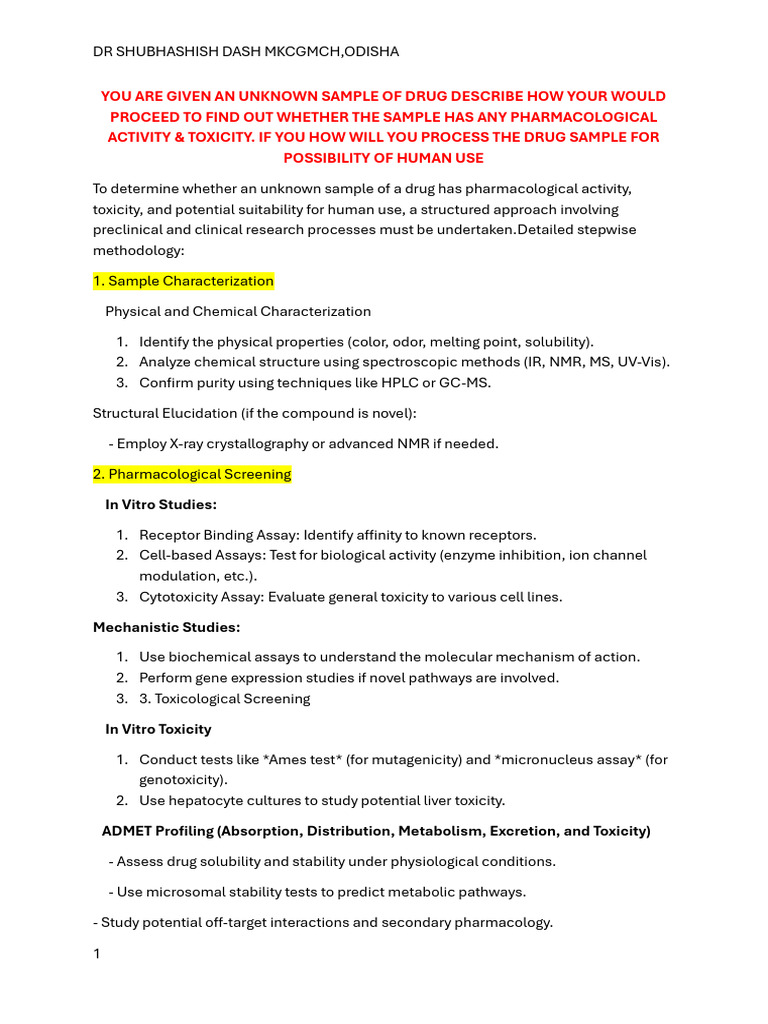 Drug Sample Evaluation for Human Use | PDF | Phases Of Clinical ...