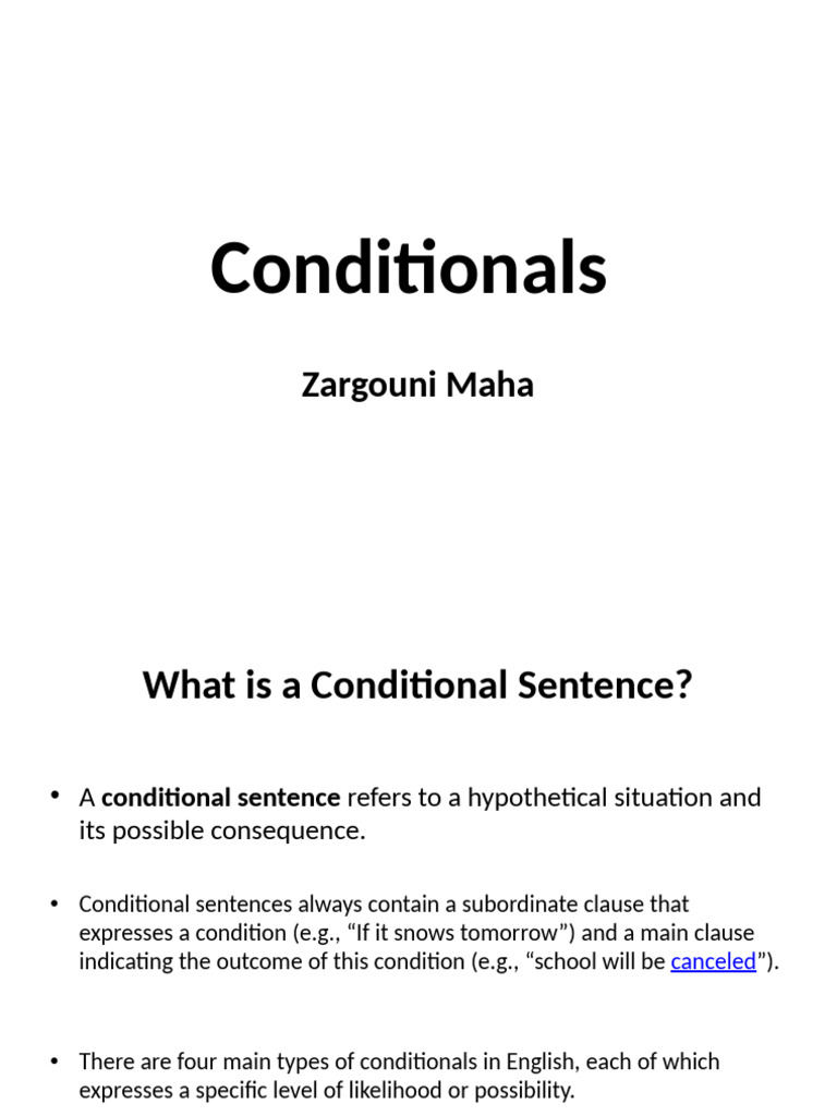 Conditionals | PDF | Verb | Semantics