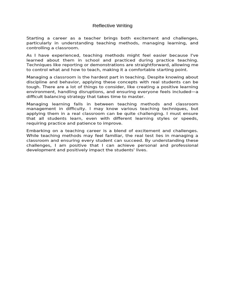 CRISPUS - Reflective Essay (Observational Report) | PDF