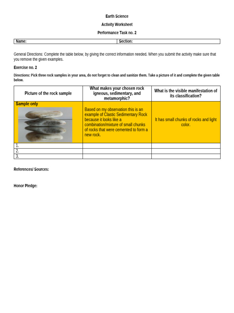 Activity 3 Classification of Rocks | PDF