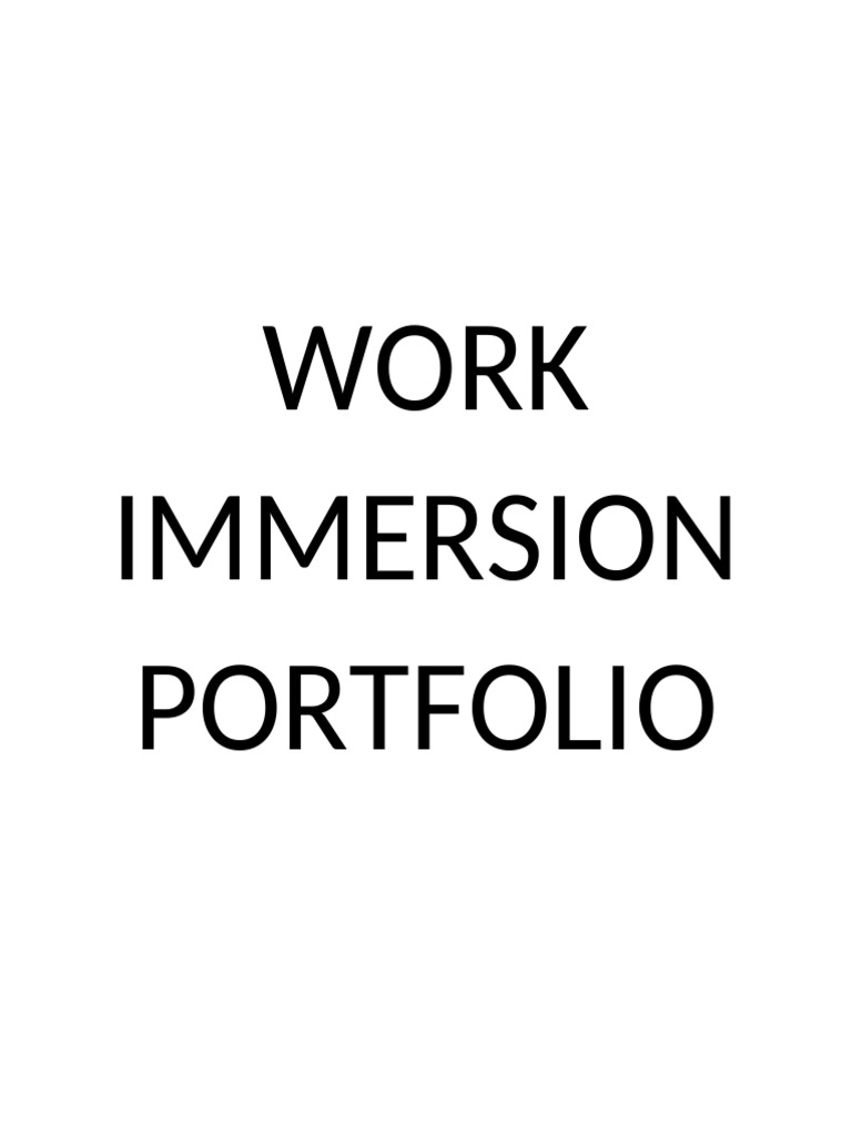 Senior High Work Immersion Guide | PDF | Curriculum | Learning