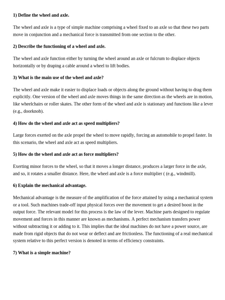 wheel axel | PDF | Machines | Force