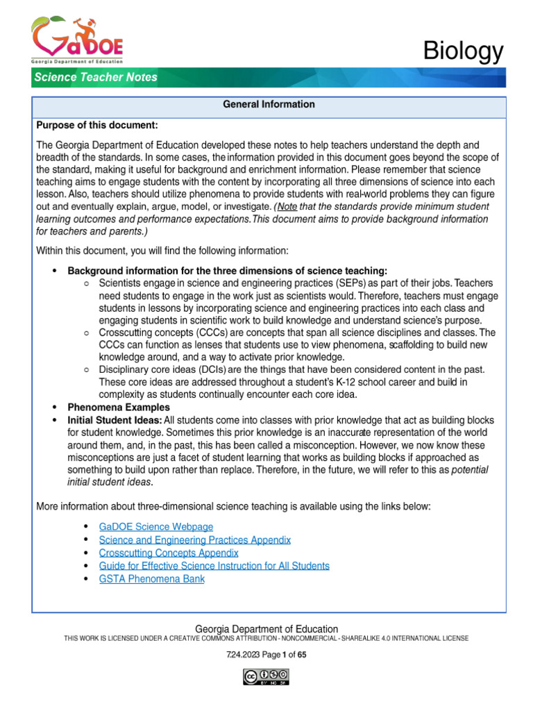 DOE Teacher Notes | PDF