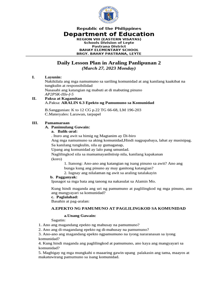 DLP-ARAL.PAN-2-Q3-W7 | PDF