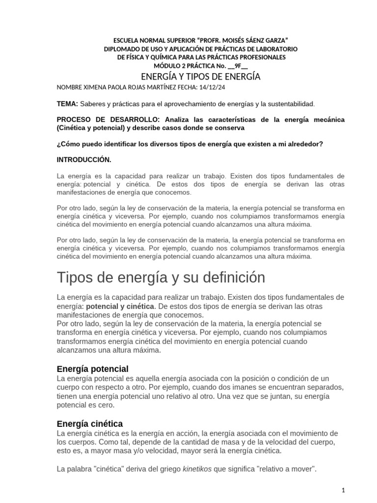 Act#14 F Tipos de Energia | PDF | Calor | Temperatura