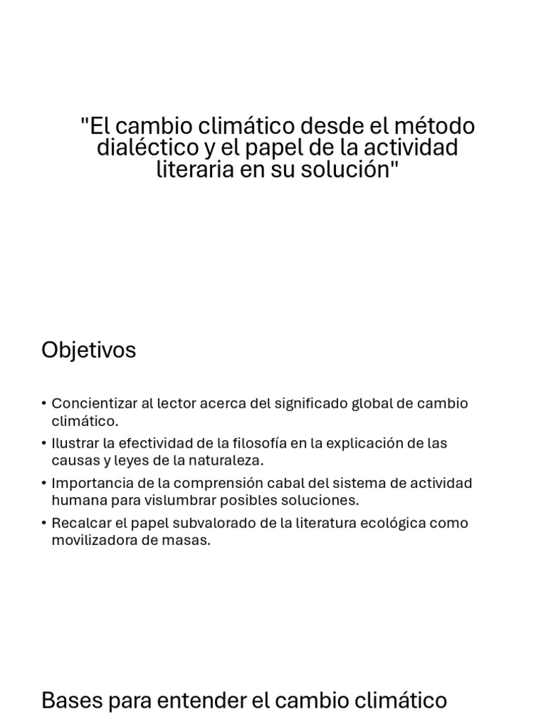 Cambio Climático y Literatura Ecológica | PDF | Cambio climático | Clima