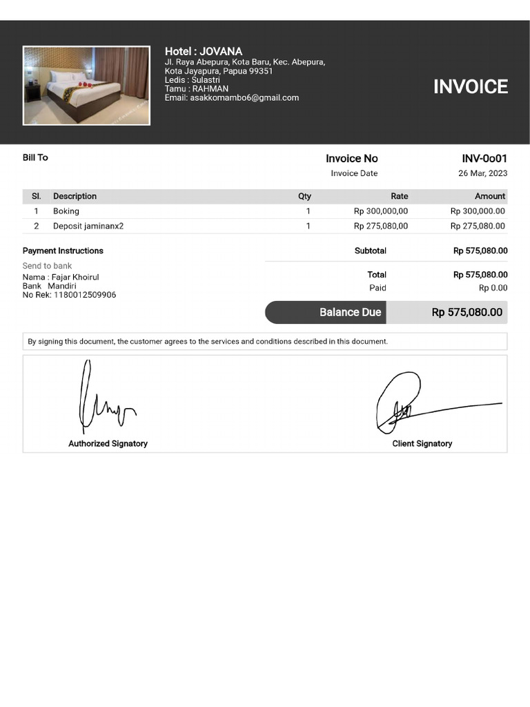 Invoice INV 0o01 | PDF