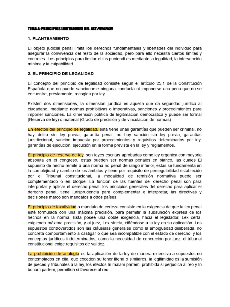 Penal Tema 4-6 | PDF | Derecho penal | Castigos
