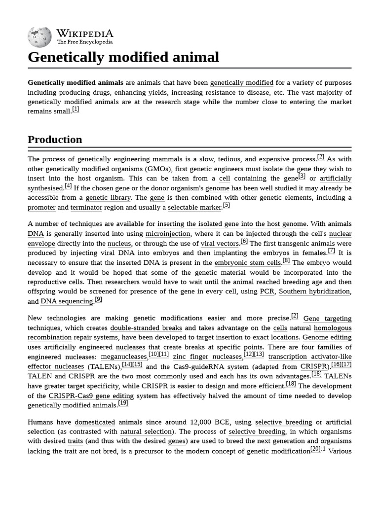 Genetically Modified Animal | PDF | Genetically Modified Organism ...