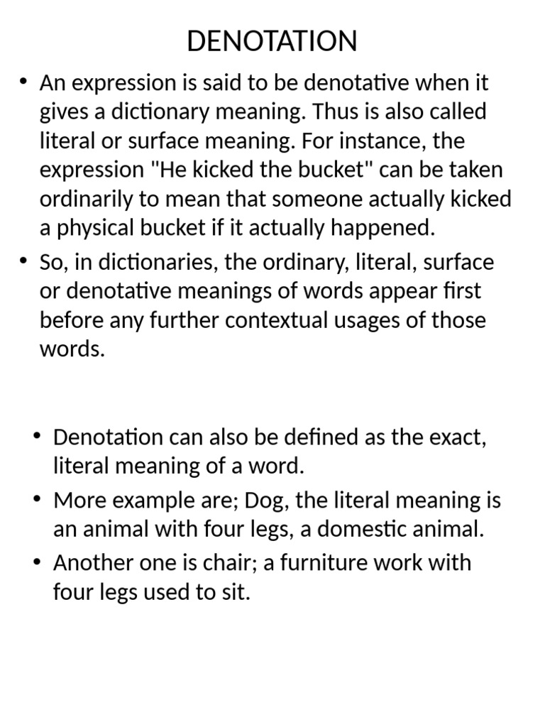 Presentation On Denotative Gns 201 | PDF